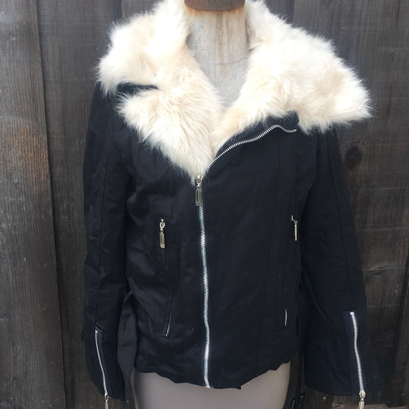 Zaful | Jackets & Coats | Emo Tumblr Girl Fur Lined Canvas Moto Jacket ...